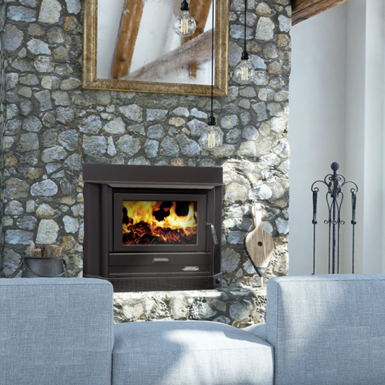 Arrow 2000 Satin Black Inbuilt Wood Heater